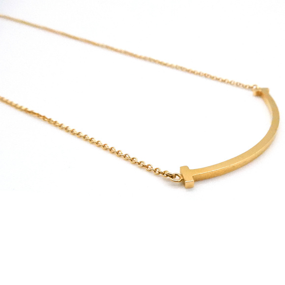 Tiffany & Co. | Jewelry | Tiffany T Smile Pendant Necklace Pink Gold ...